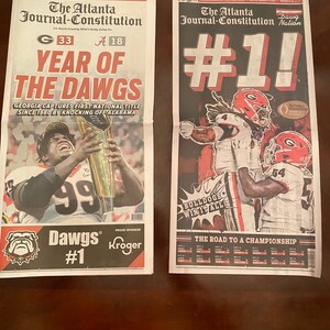 Georgia Bulldogs National Champions Football. AJC Limited Edition ...