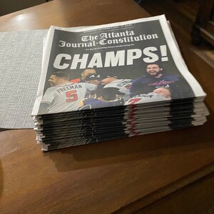 Atlanta Braves AJC World Series Limited Edition Newspaper Original ...