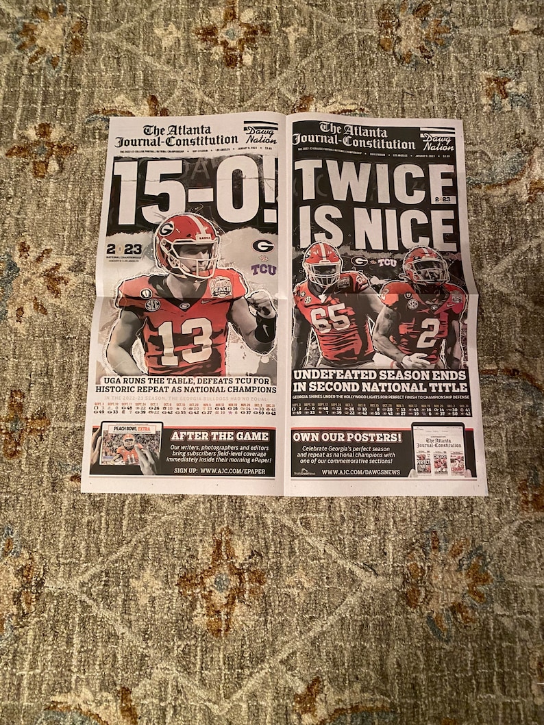 Georgia Bulldogs Football National Champions. 2023 AJC Limited Edition ...