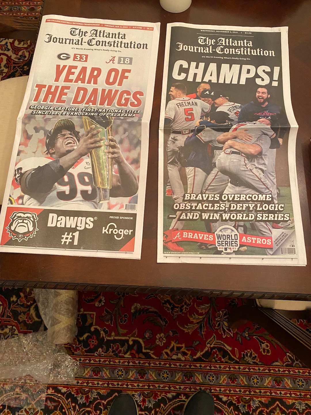 Georgia Bulldogs National Champions and Atlanta Braves World Series ...