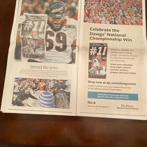 Georgia Bulldogs National Champions 2021-2022 AJC Limited Edition 16 ...