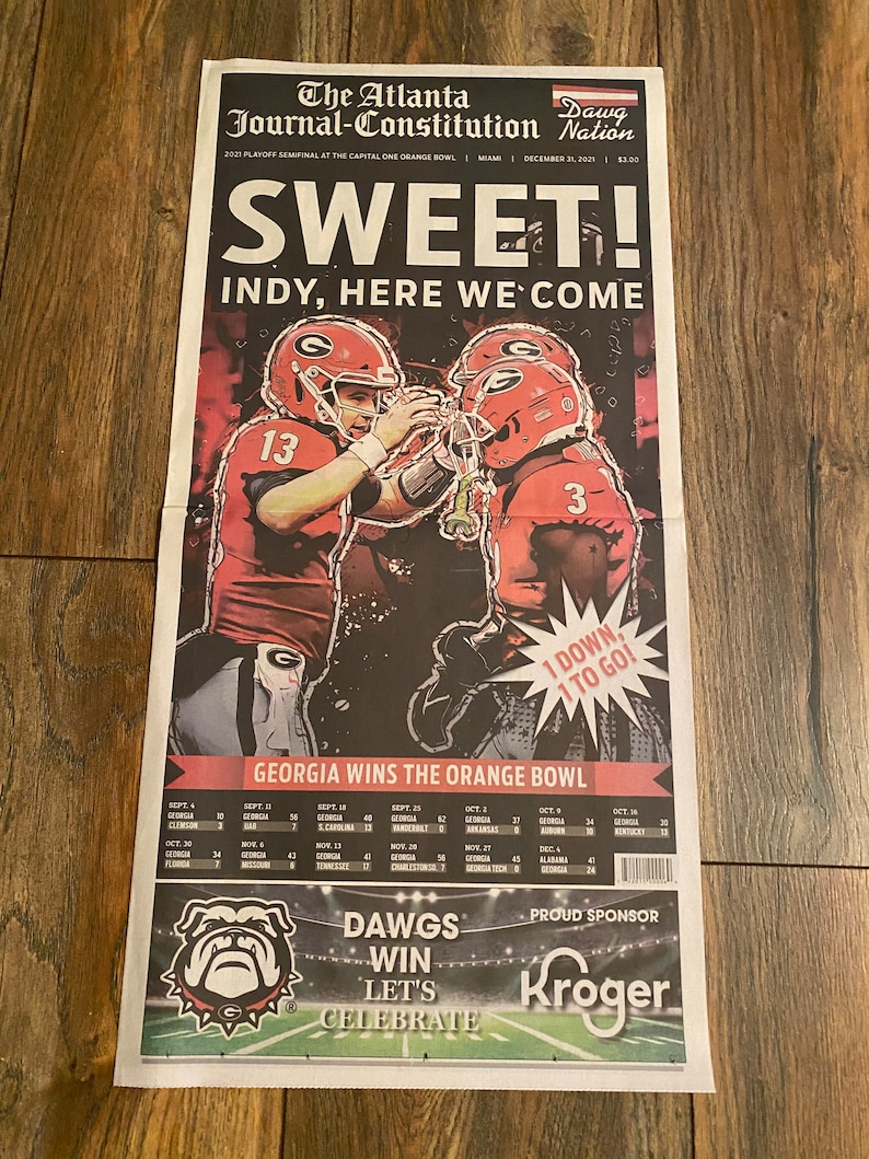 Georgia Bulldogs Football 2021-2022 and 2022-2023 AJC Limited Edition ...