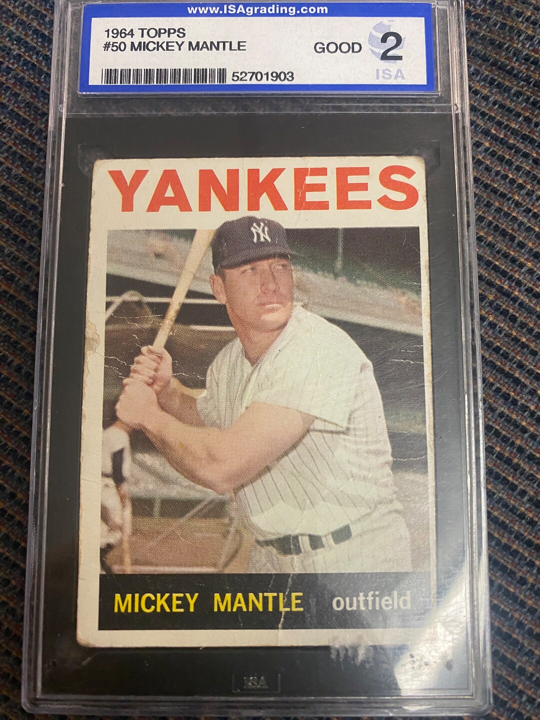 Mickey Mantle 1964 Topps Baseball Card. Graded 2.0 by ISA - Etsy