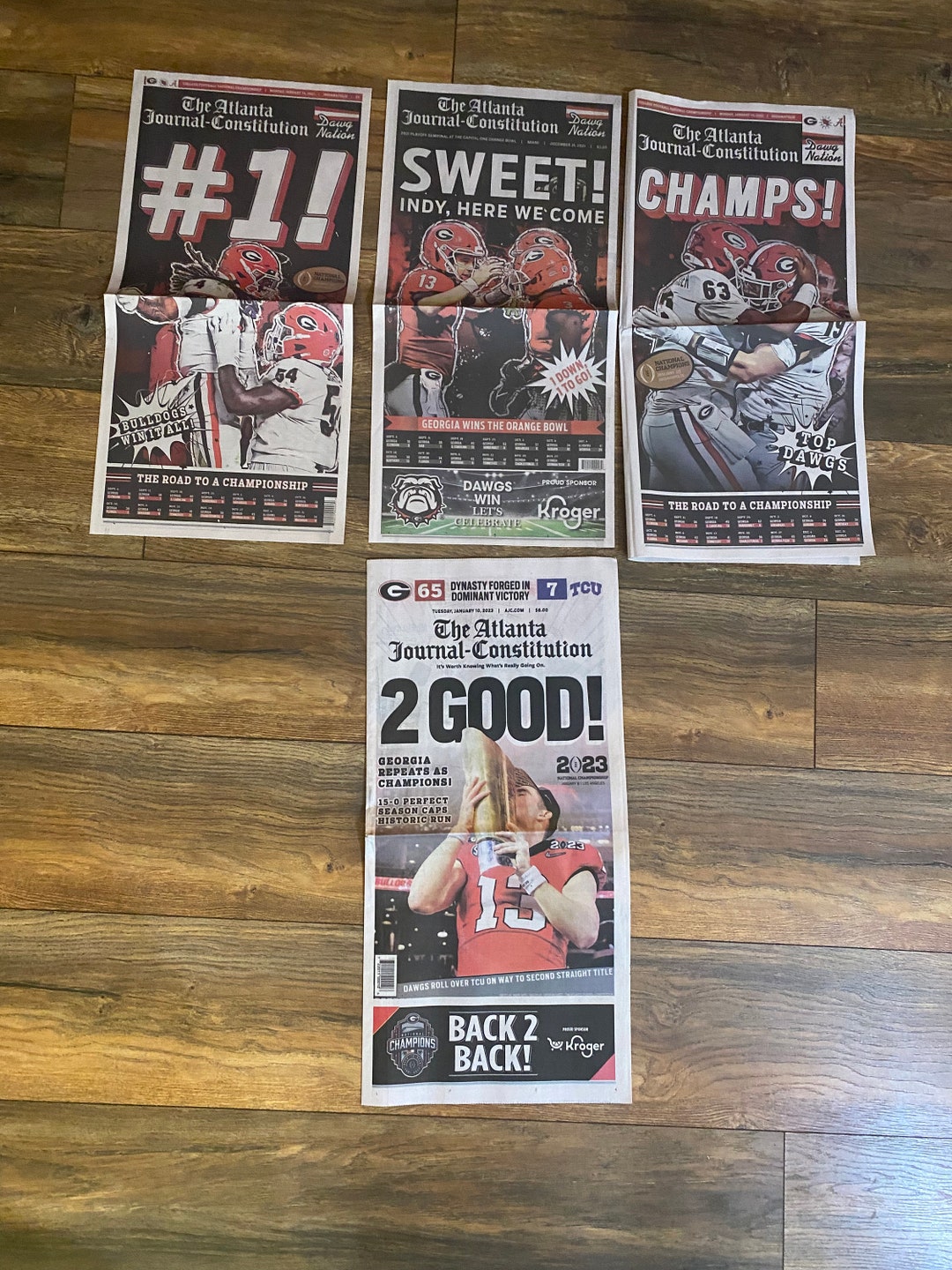Georgia Bulldogs Football National Champions 2021-2022 and 2022-2023 ...