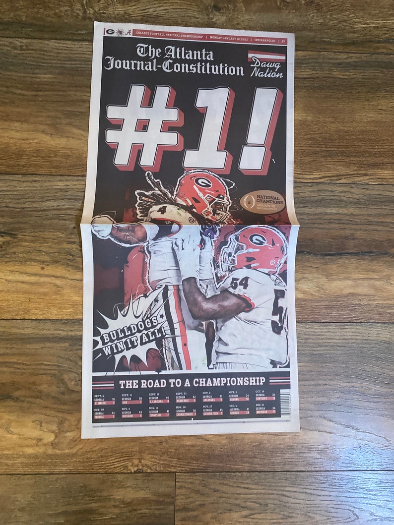 Georgia Bulldogs Football 2021-2022 and 2022-2023 AJC Limited Edition ...