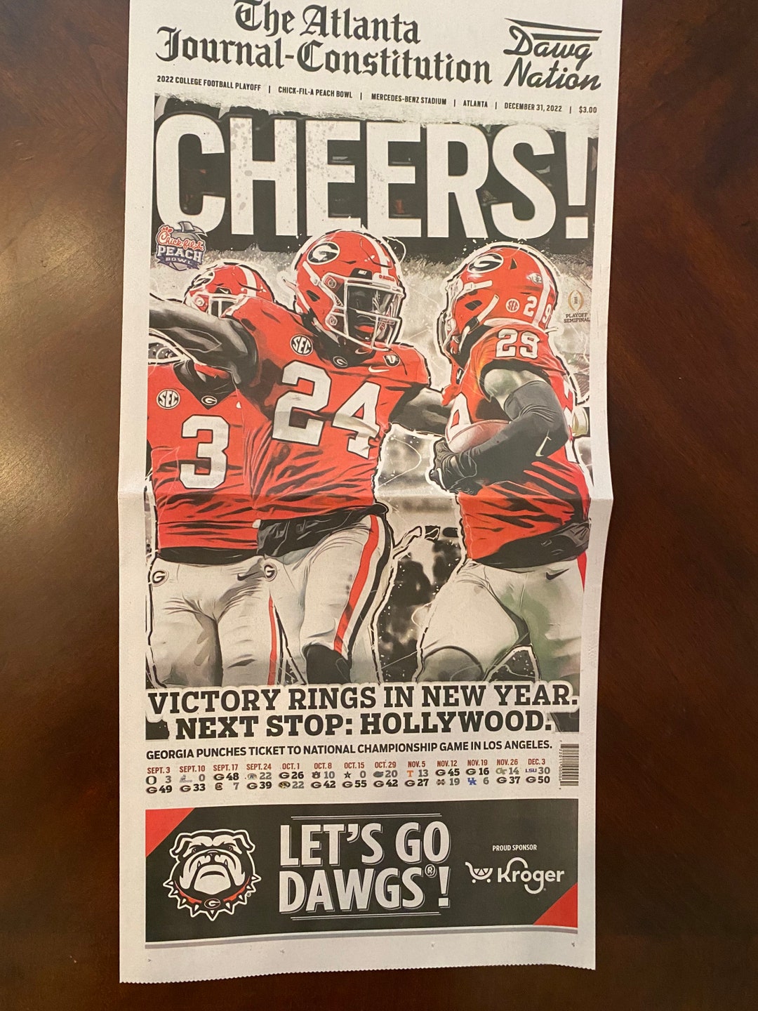 Georgia Bulldogs 2022-2023 Playoff Win Vs Ohio State AJC Limited ...