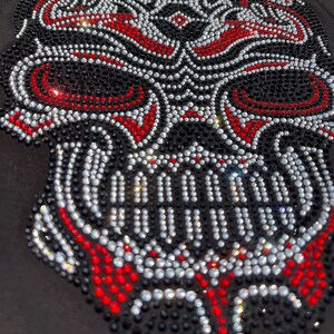 Skull Rhinestones Transfer , Iron on Skull Patches , Skeleton Head ...