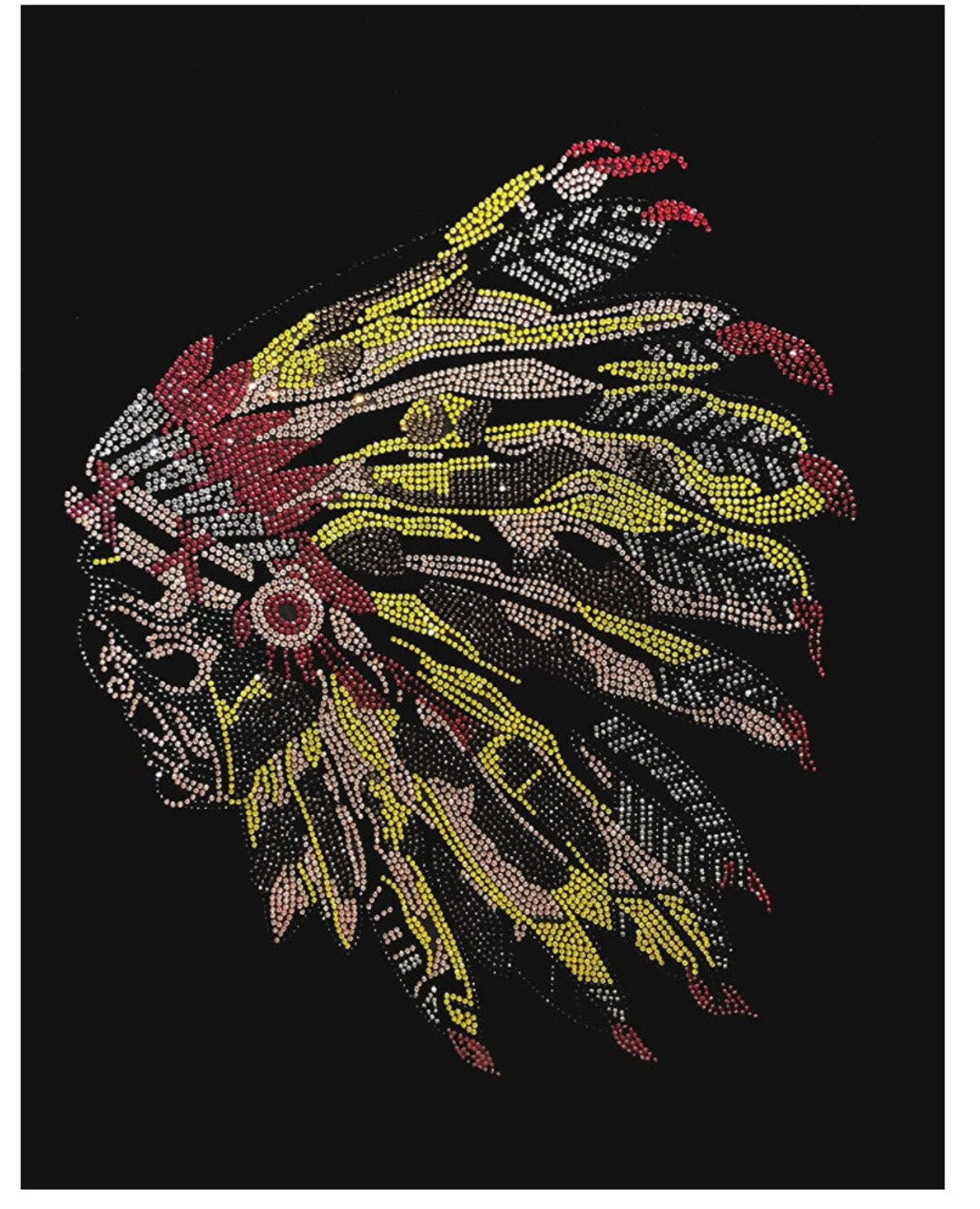 Indian Chief Head Patch , Iron on Rhinestone Indian Decal , Native ...