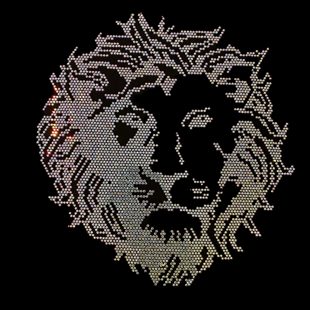 Lion Iron on Transfers , Heat Transfer Crystal Lion , Hot Fix Lion ...