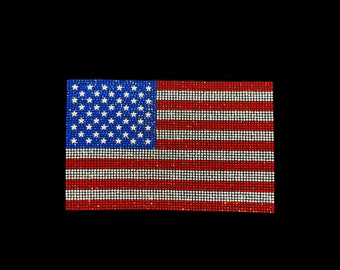 Rhinestone American Crystal Flag Heat Transfer Iron-on Design - Etsy