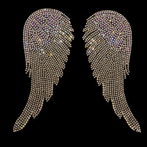 Angels Wings Rhinestone Transfer Design , Heat Transfer Bling Wings for ...