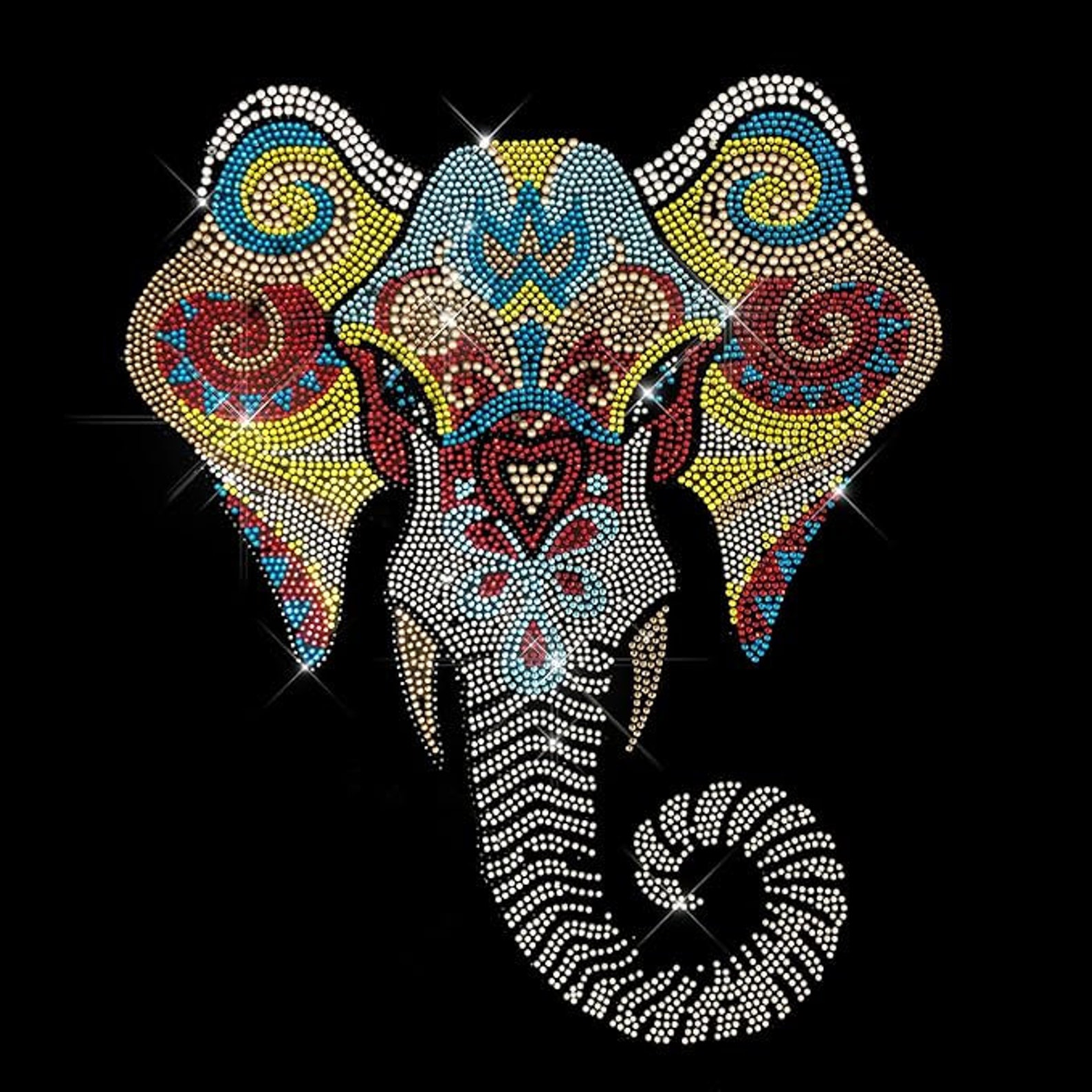 Elephant Iron on Design , Hot Fix Elephant Decal , Rhinestone Elephant ... Elephant Iron on Design , Hot Fix Elephant Decal , Rhinestone Elephant ...