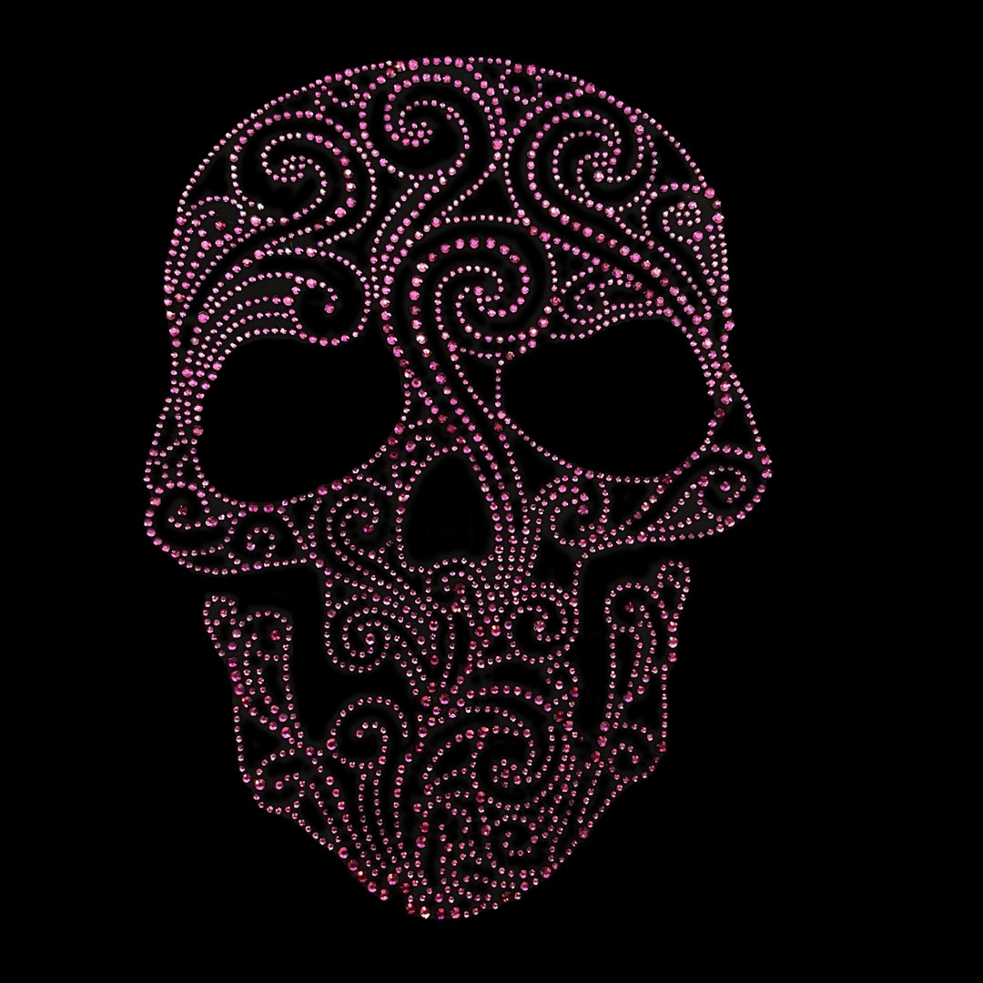 Purple Rhinestone Iron on Heat Transfer Design , Hot Fix Purple Crystal ...