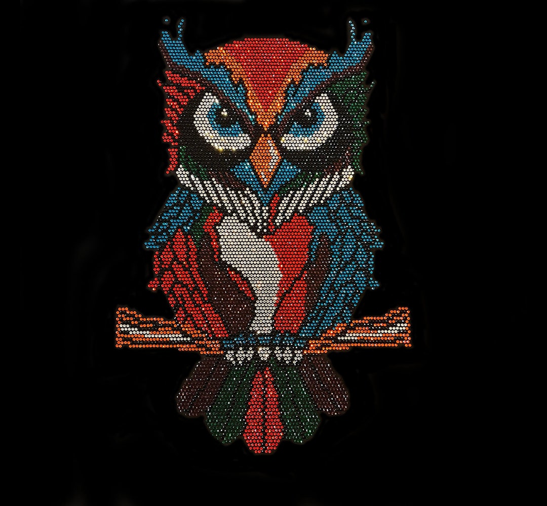 Owl Mix Rhinestone Transfer Design , Iron on Owl Rhinestones Transfer ...