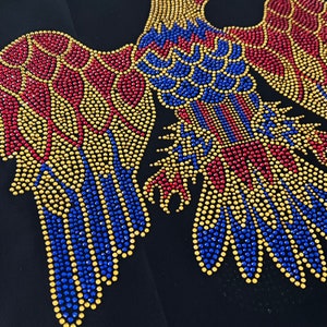 Elvis Eagle Rhinestone Iron on Transfer Design, Bling Eagles Hot Fix Patch Heat Transfer 11.5 X ...