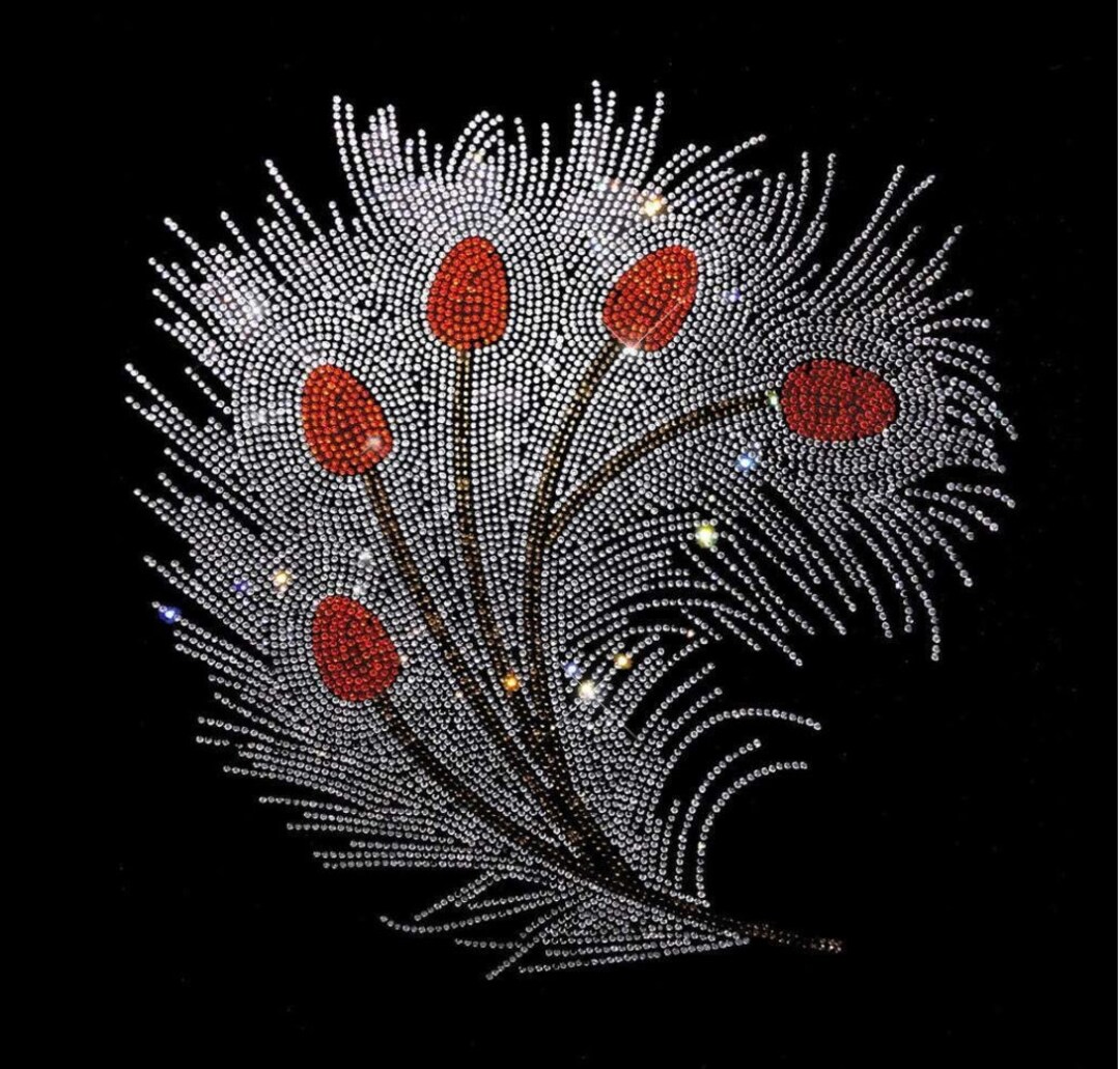 Feathers Rhinestone Iron on Design Hot Fix Design Iron on - Etsy