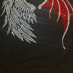 Angel and Devils Wings Iron on Transfer , Hot Fix Crystal Patches ...