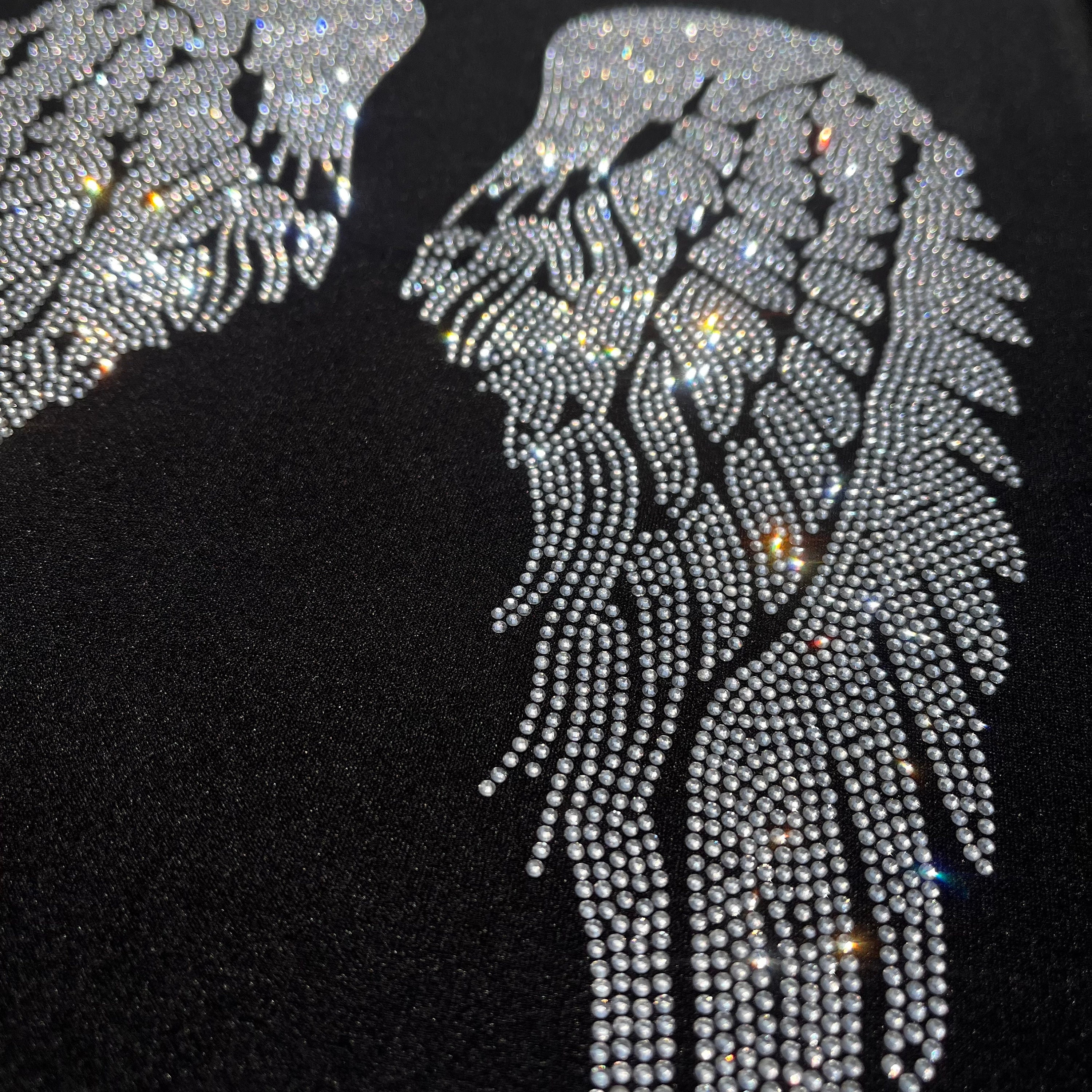 Angel Wing Iron on Rhinestone Heat Transfer Bling Patch Design for ...