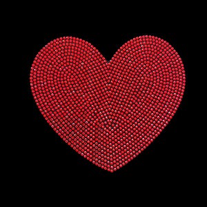 Red Heart Iron on Rhinestone Patch Design ,bling Bling Red Heart ...