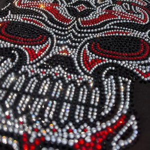 Skull Rhinestones Transfer , Iron on Skull Patches , Skeleton Head ...