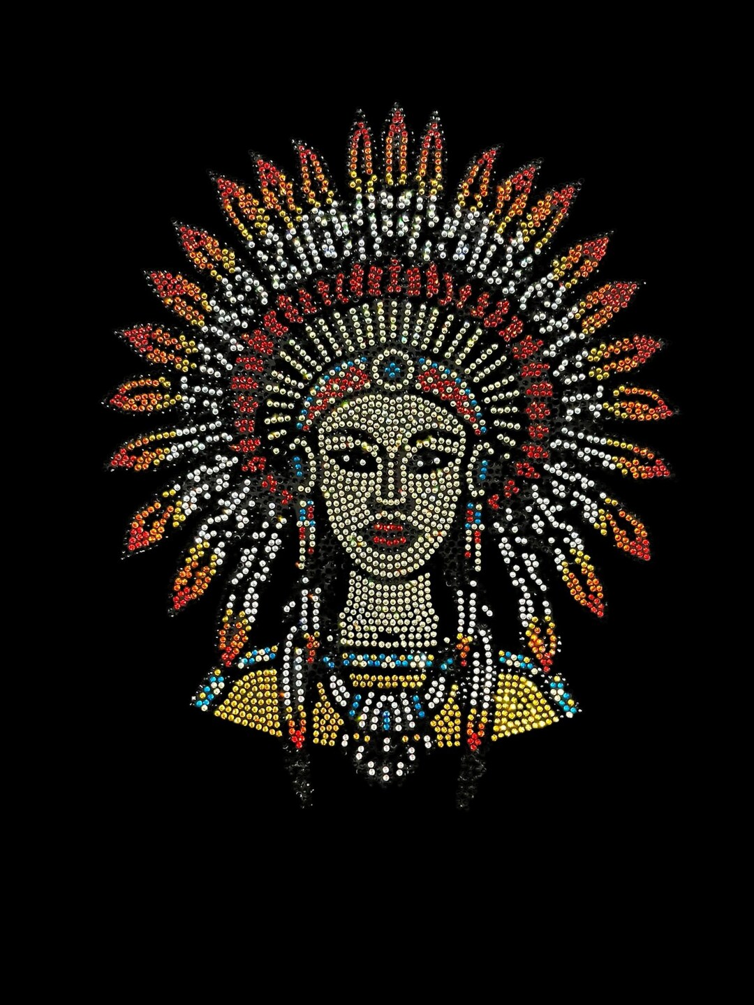 Native American Girl Design , Rhinestone Iron on Transfer , Bling Bling ...