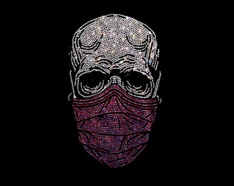 Skull Rhinestone Transfer Iron on Hot Fix Rhinestone - Etsy