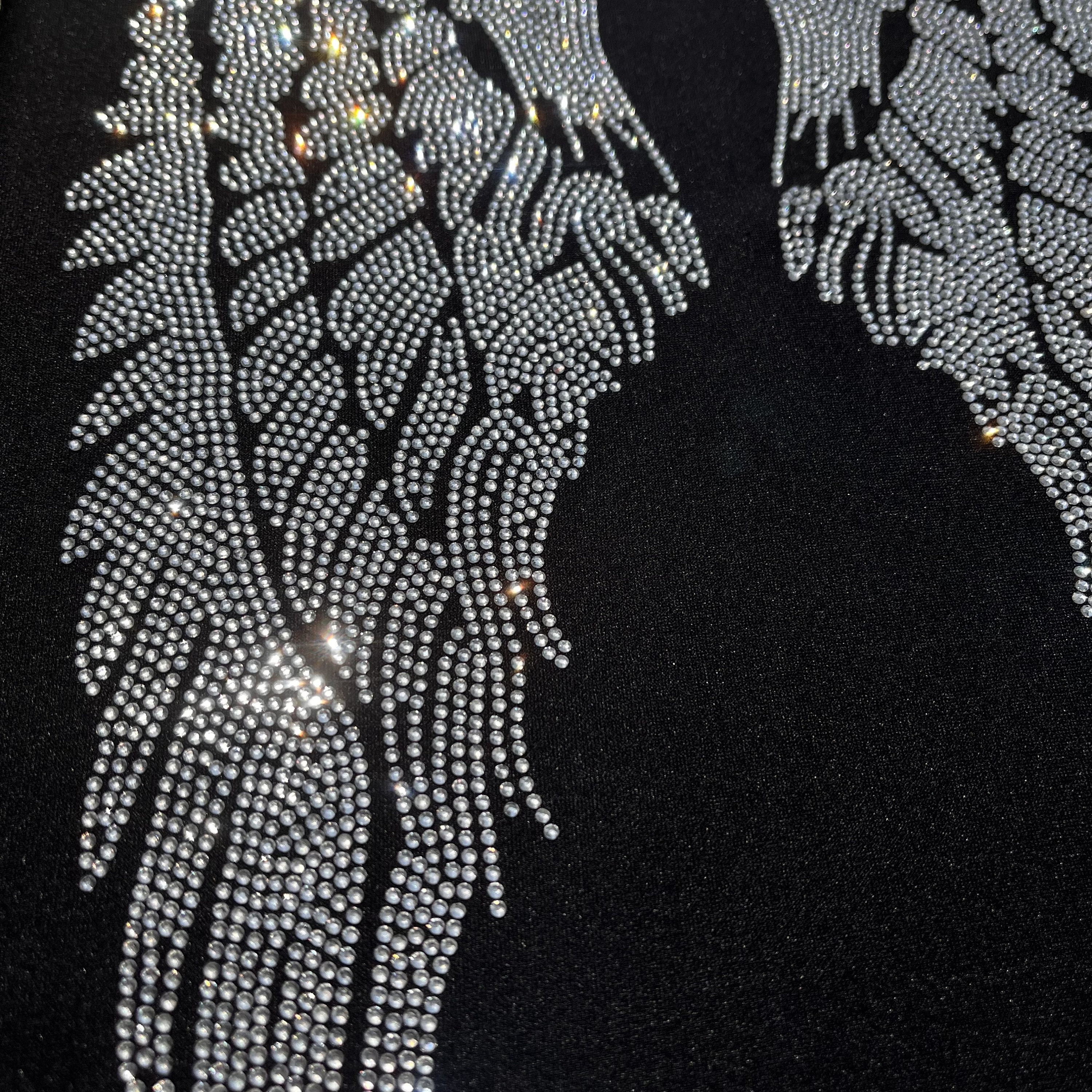 Angel Wing Rhinestone Heat Transfer, Bling Iron on Patch (12x10) Hot ...