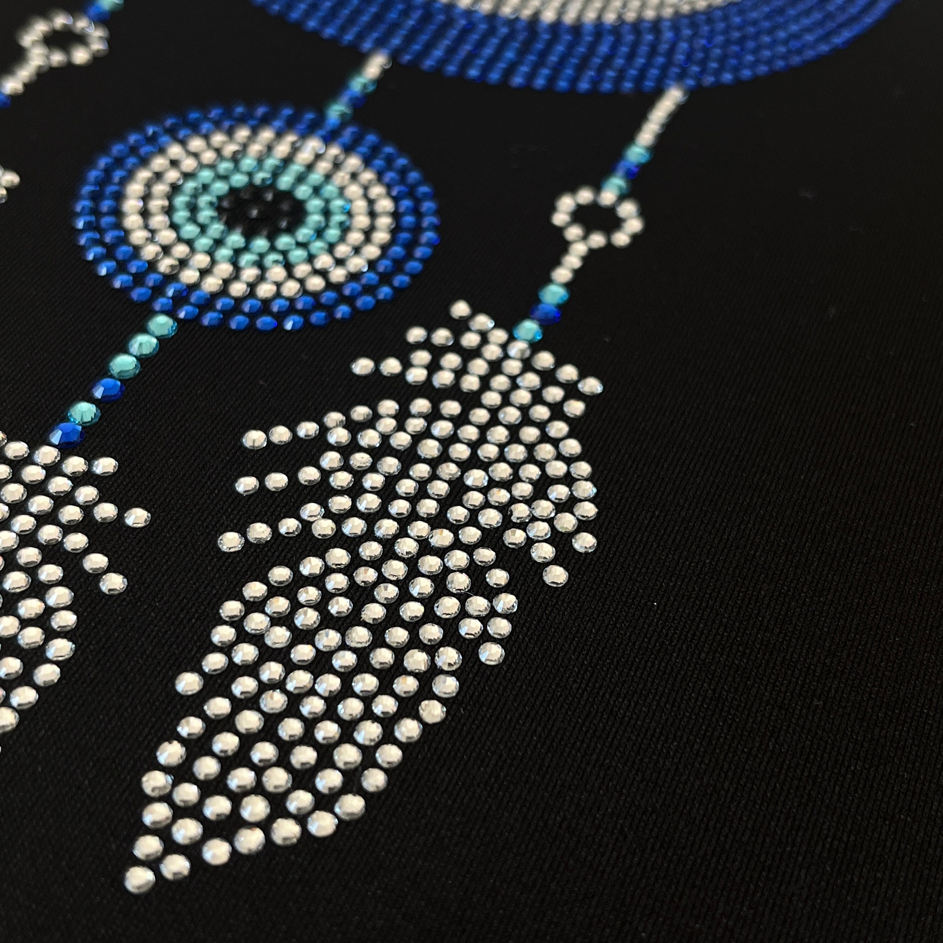 Evil Eye Feather Rhinestone Design, Hot Fix Evil Eye Decal , Heat ...
