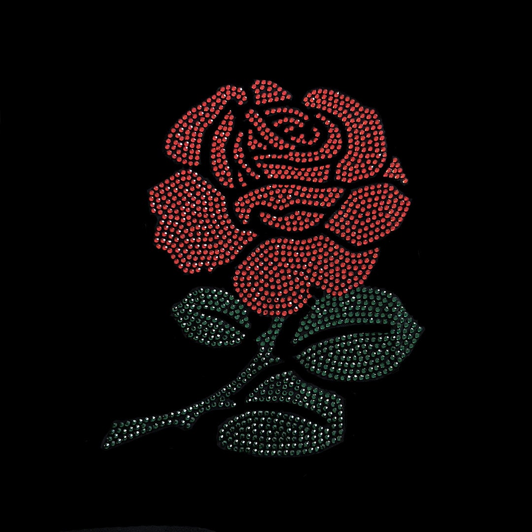 English Rose Iron on Transfer , Rhinestone Rose Decals , Hot Fix ...