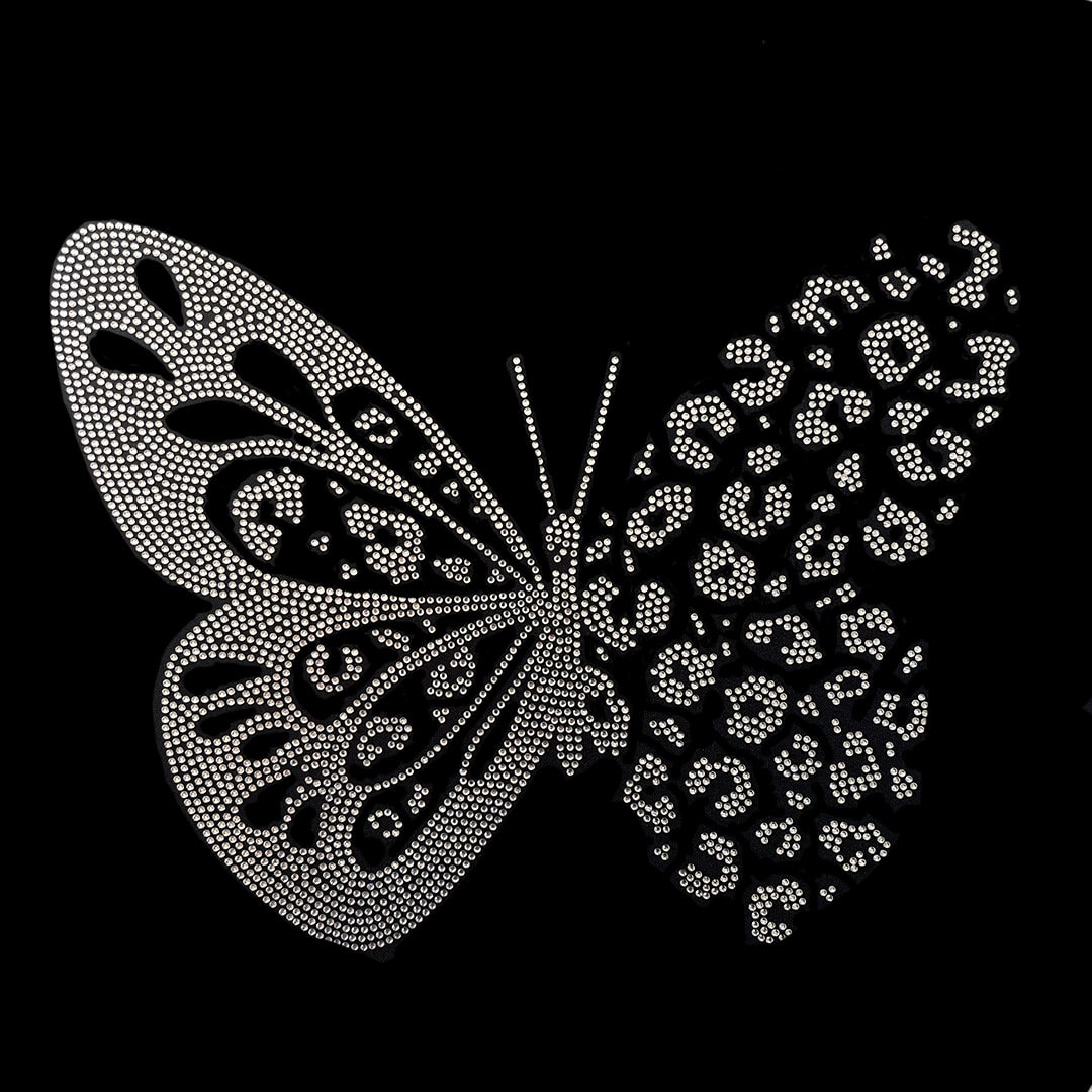 Crystal Butterfly Iron on Design , Rhinestone Butterfly Patch, Iron on ...