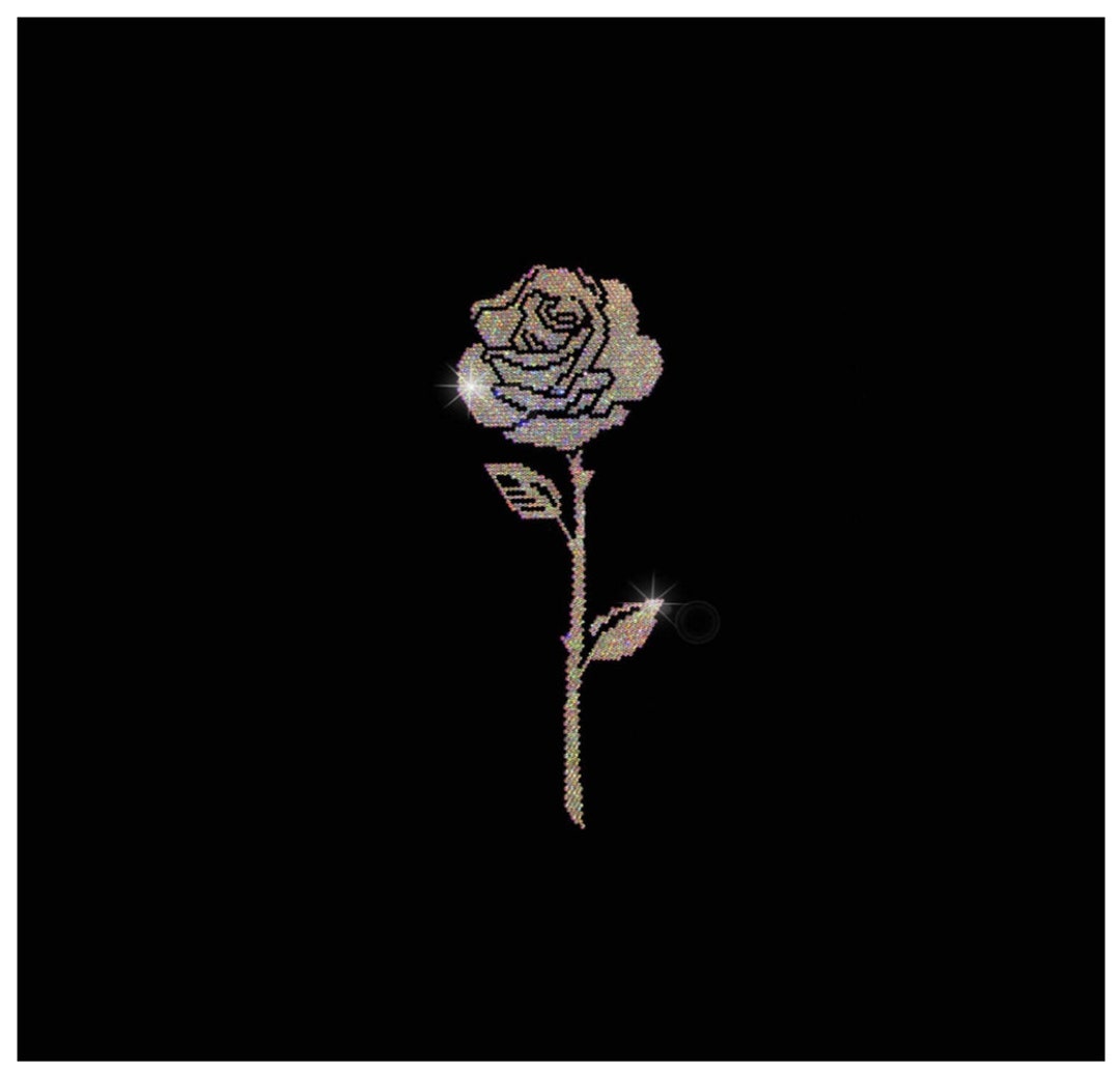 Crystal Rose Heat Transfer, Iron on Rhinestone Designs , Hot Fix Decal ...