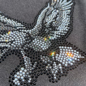 Black Eagle Heat Transfer Design , Iron on Rhinestone Eagles, Hot Fix Crystal Eagle , Rhinestone ...