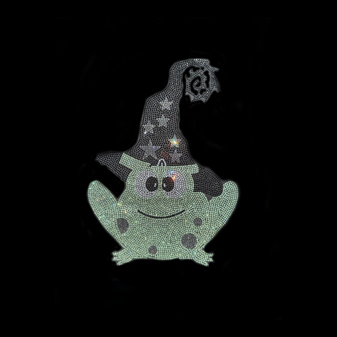 Magic Frog Design Iron on Transfers , Rhinestone Frog Motif for Clothes ...