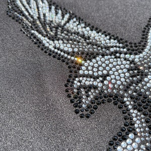 Black Eagle Heat Transfer Design , Iron on Rhinestone Eagles, Hot Fix Crystal Eagle , Rhinestone ...