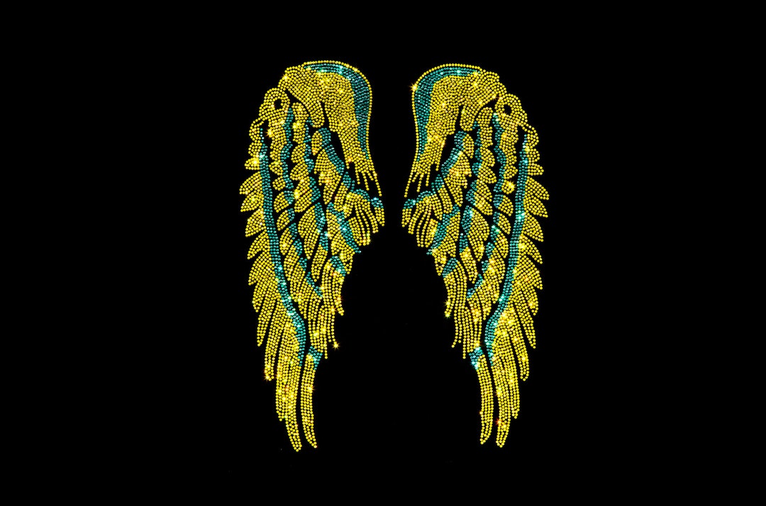 Angel Wing Rhinestone Designs , Iron in Angel Wings, Clothing Wings ...