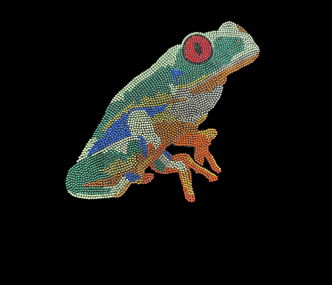 Cute Frog Design Iron on Transfer , Rhinestone Frog Patch , Heat ...