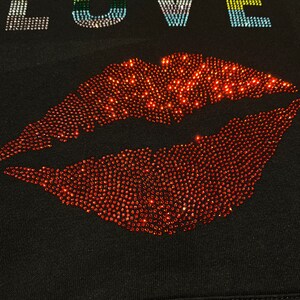 Red Lip Rhinestones Designs , Heat Transfer Red Lip Decal ,lip Design ...