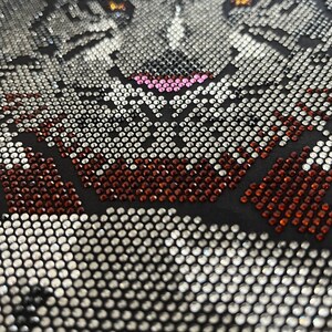 Tiger Rhinestone Transfer Bling for Clothes Hot Fix Iron on Patch Motif ...