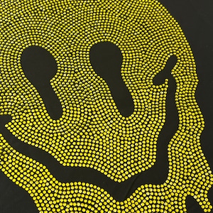 Smiley Face Iron on Design, Heat Transfer Rhinestone Applique , Bling ...