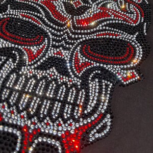 Skull Rhinestones Transfer , Iron on Skull Patches , Skeleton Head ...