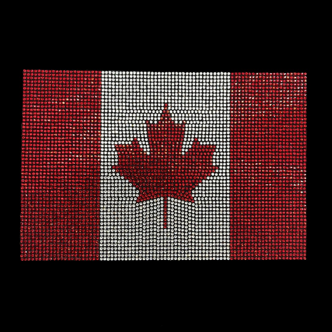 Canada Flag Iron on Design / Rhinestone Canada Decal / Hot Fix ...