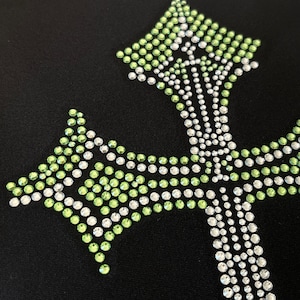 Cross Pattern Rhinestone Applique , Hot Fix Crystal Cross Motif , Iron ...