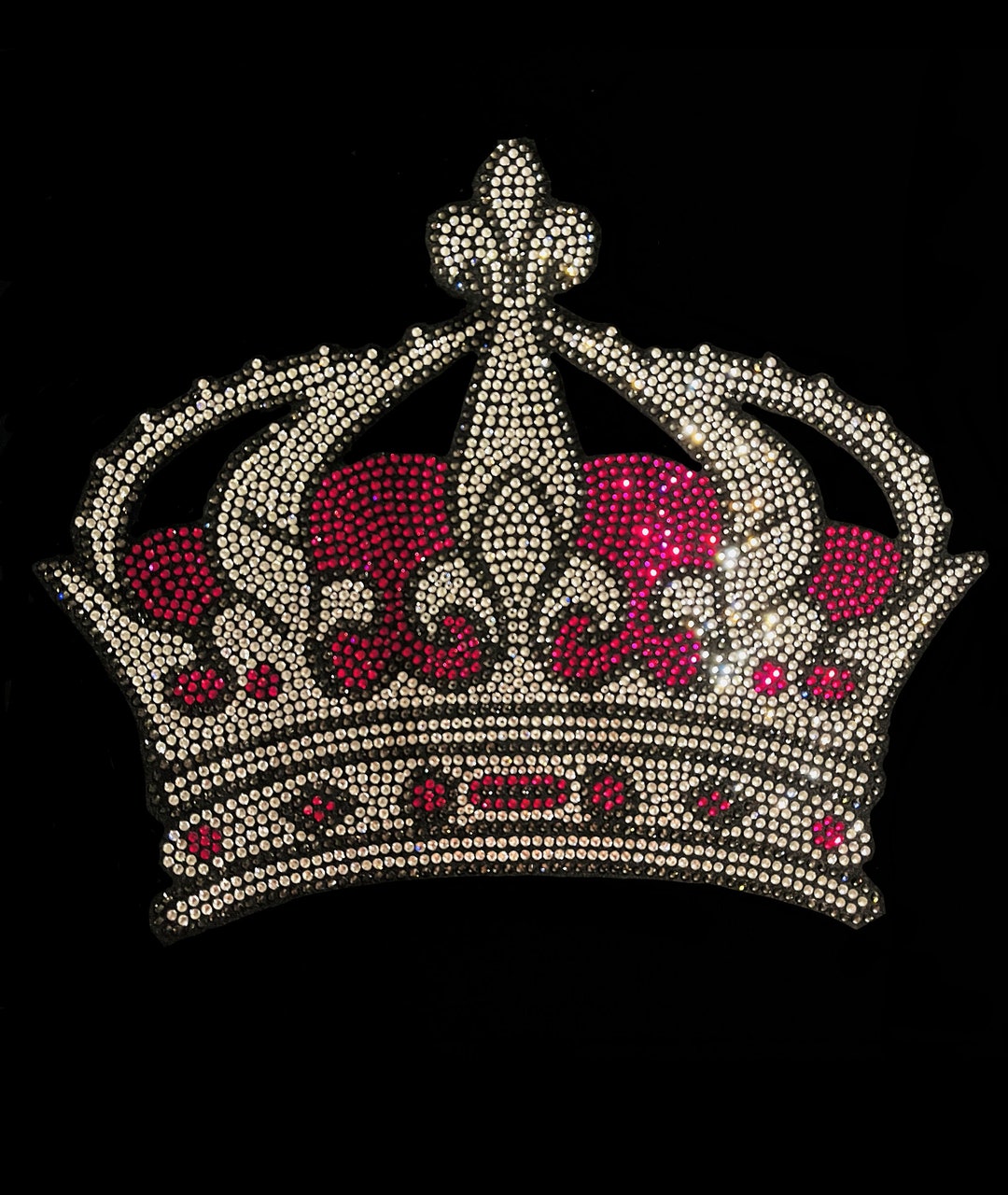 Pink Rhinestone Crown Iron on Transfer (11 X 9") Hot Fix Applique - Etsy