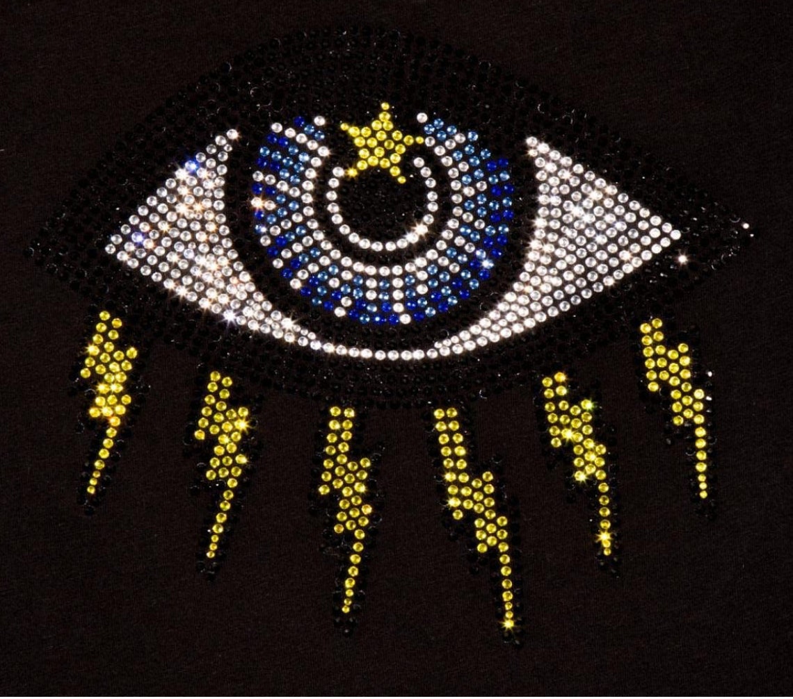 Evil Eye Rhinestone Transfer Hot Fix Crystals Iron on - Etsy