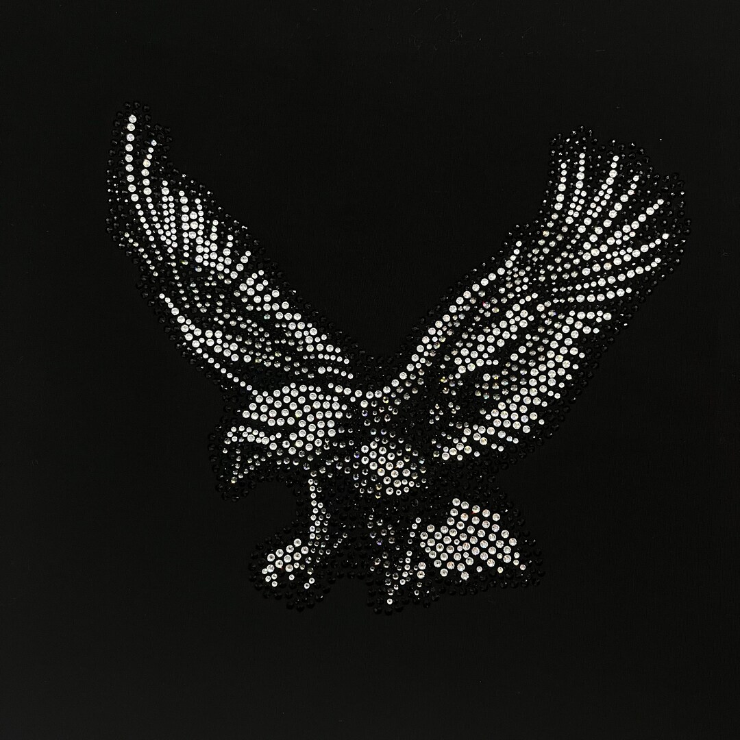 Black Eagle Heat Transfer Design , Iron on Rhinestone Eagles, Hot Fix ...