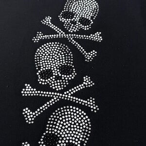Crystal Skull Rhinestone Iron on Transfer Patch , Bling Skulls for ...