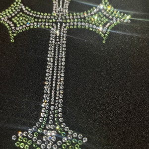 Cross Pattern Rhinestone Applique , Hot Fix Crystal Cross Motif , Iron ...