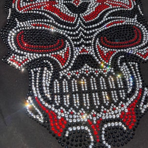 Skull Rhinestones Transfer , Iron on Skull Patches , Skeleton Head ...
