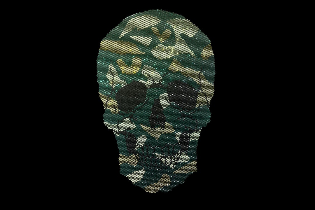 Cool Skull Iron on Rhinestone Transfer, Bling Bling Skeleton Design ...