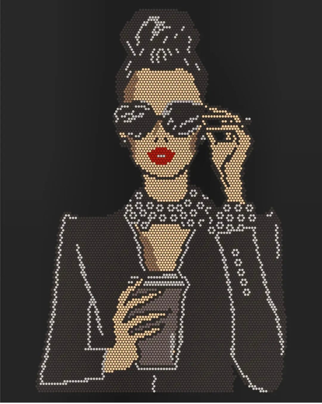 Elegant Girl Transfer , Iron on Girl Transfer , Hot Fix Rhinestone ...